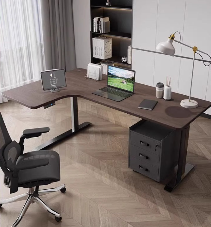 Auslittle Height Adjustable Ergonomic Electric Corner Sit Stand Desk A